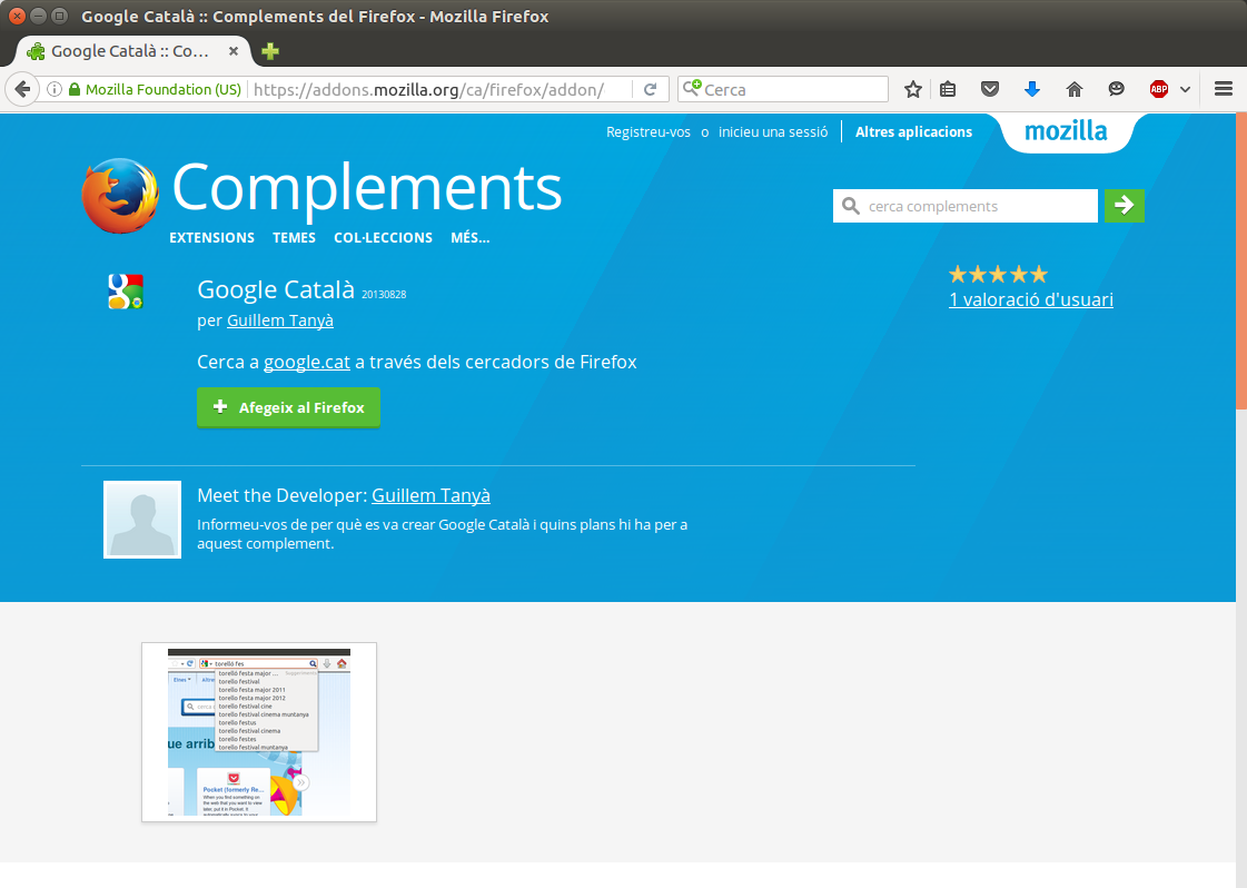 Configurar el cercador de google de Mozilla Firefox en català per defecte · Momex